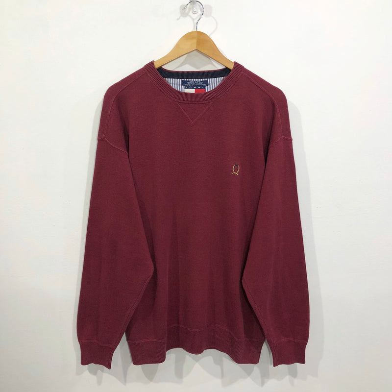Vintage Tommy Hilfiger Knit Sweater Lion Crest Logo (L) – VINTAGELANDNZ