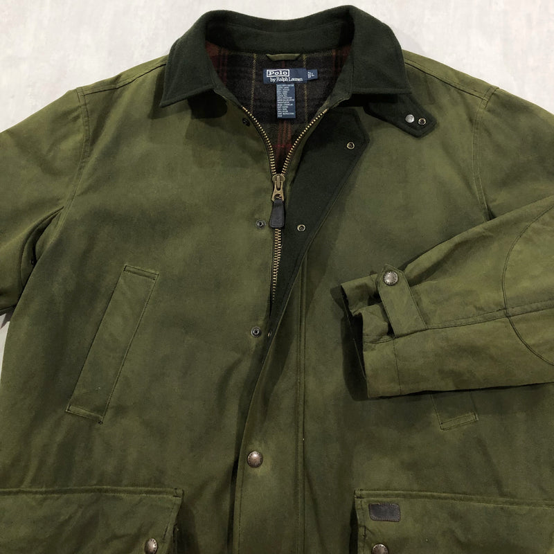 Vintage Polo Ralph Lauren Wax Oil Hunting Jacket Xl Vintagelandnz